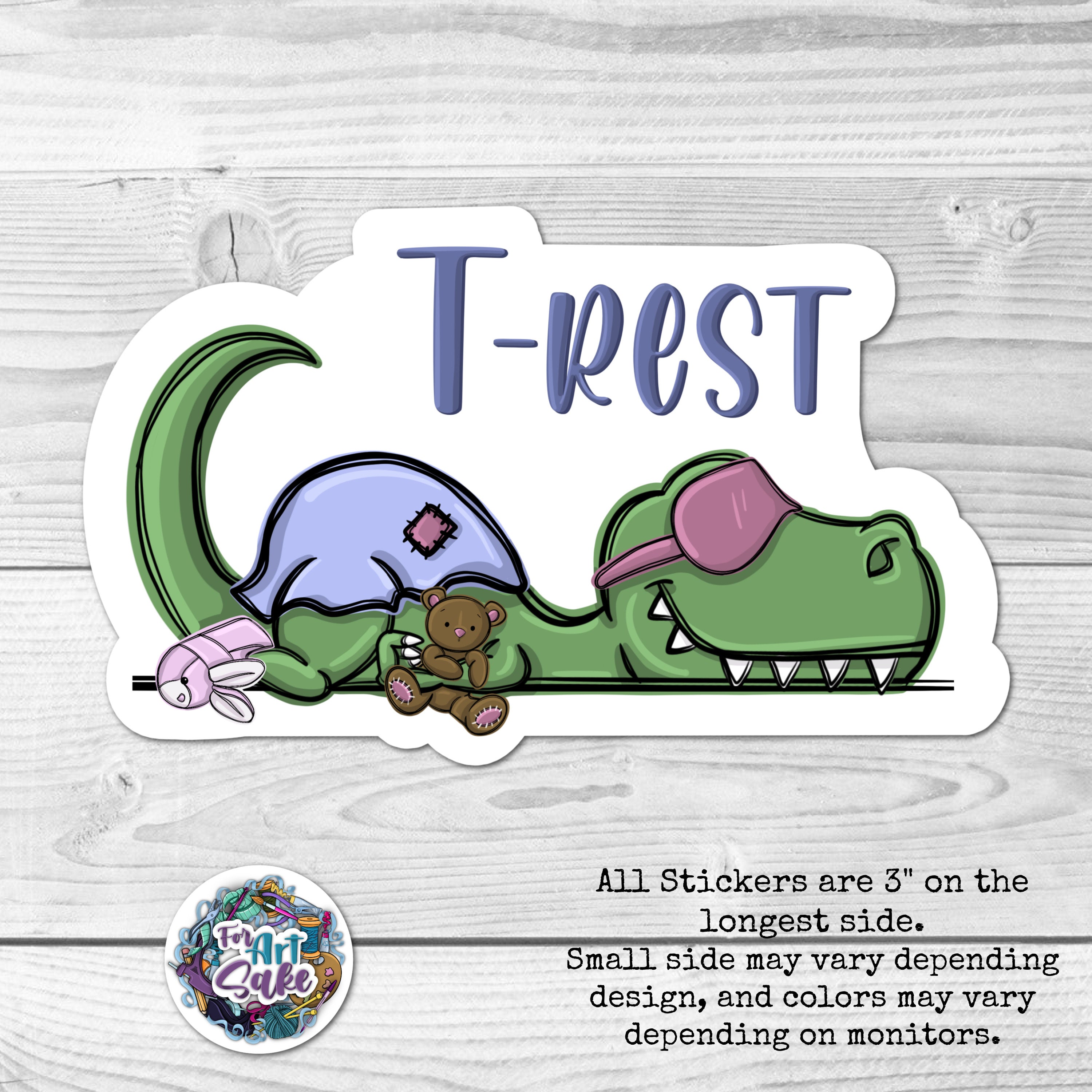T-Rest: A T-Rex Pun | For Art Sake Stickers