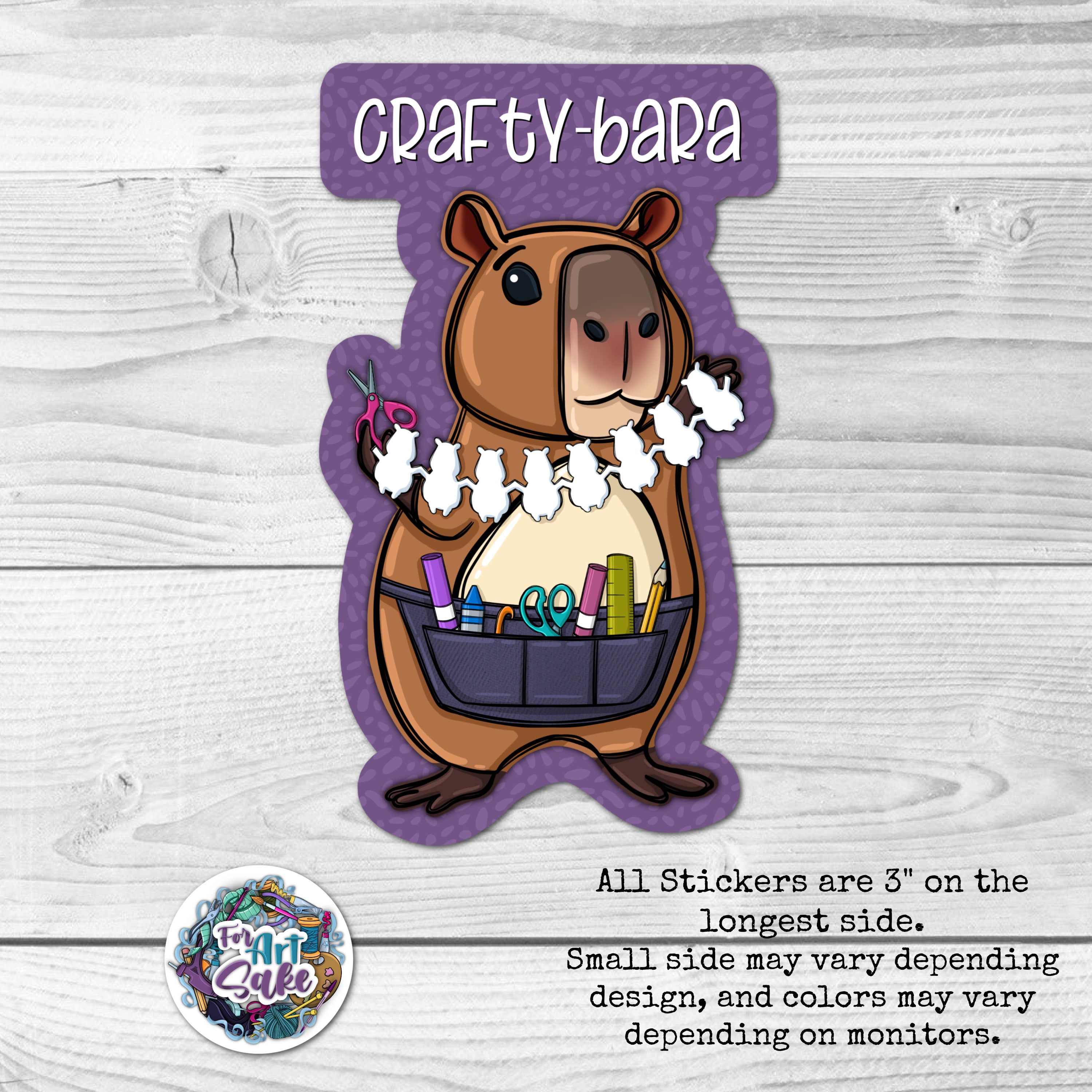 Crafty-bara Sticker | For Art Sake Stickers