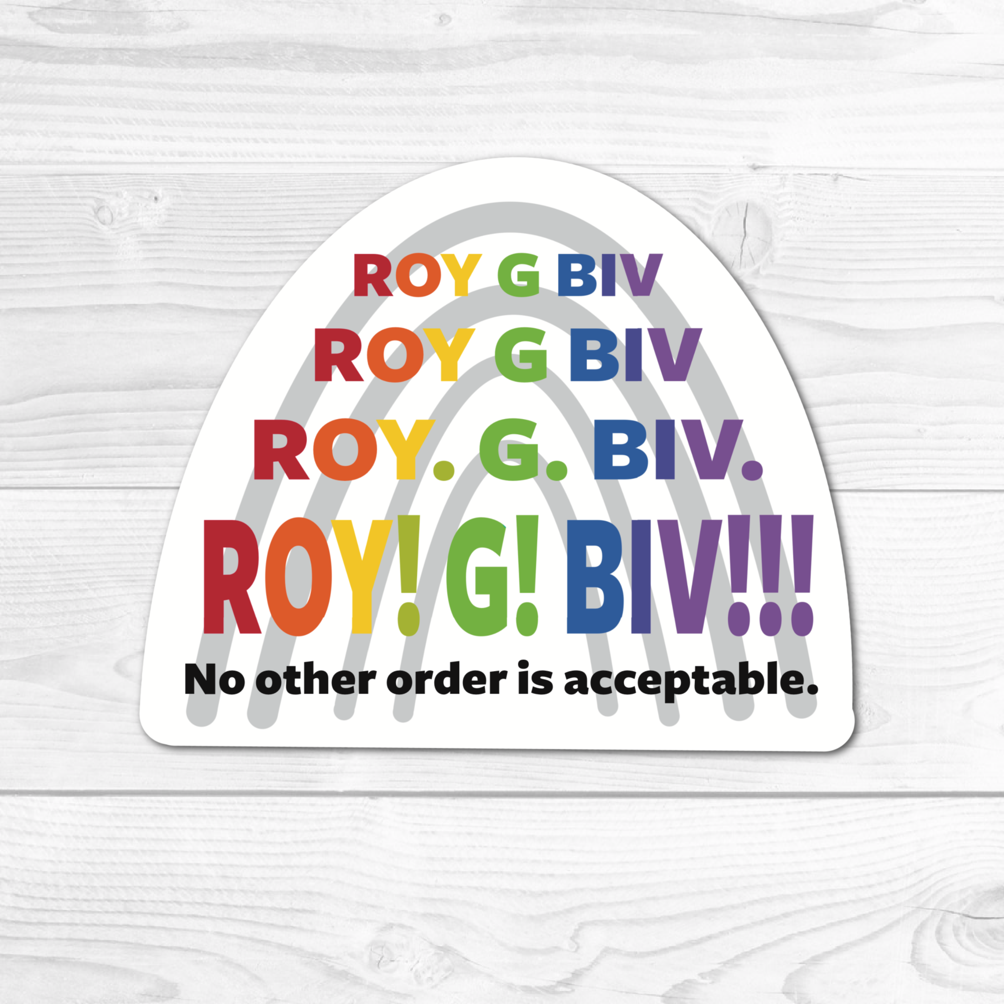 ROY G BIV Rainbow Order: 3"W | For Art Sake Stickers