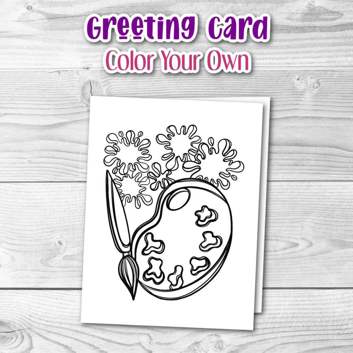 Color Your Own- Paint Pallet: Greeting Card | For Art Sake Stickers