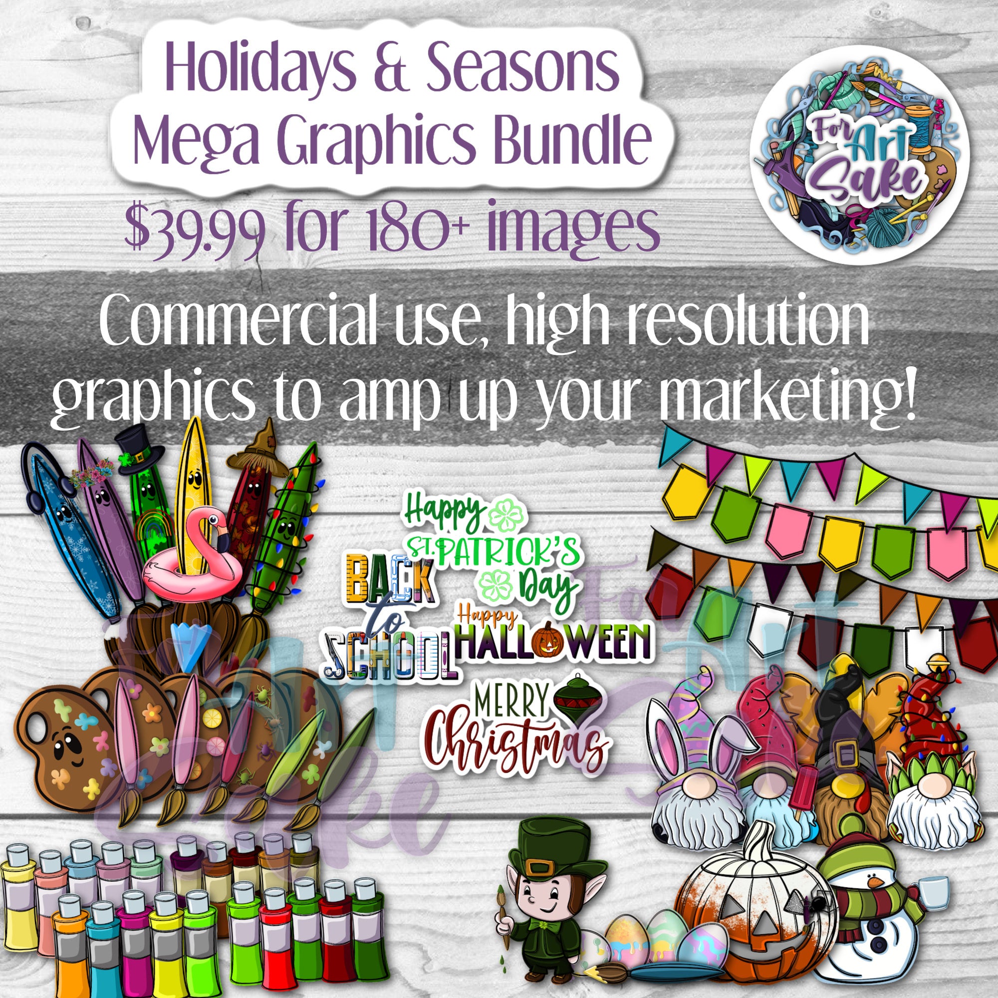 Holidays & Seasons Mega Graphics Bundle! | For Art Sake Stickers