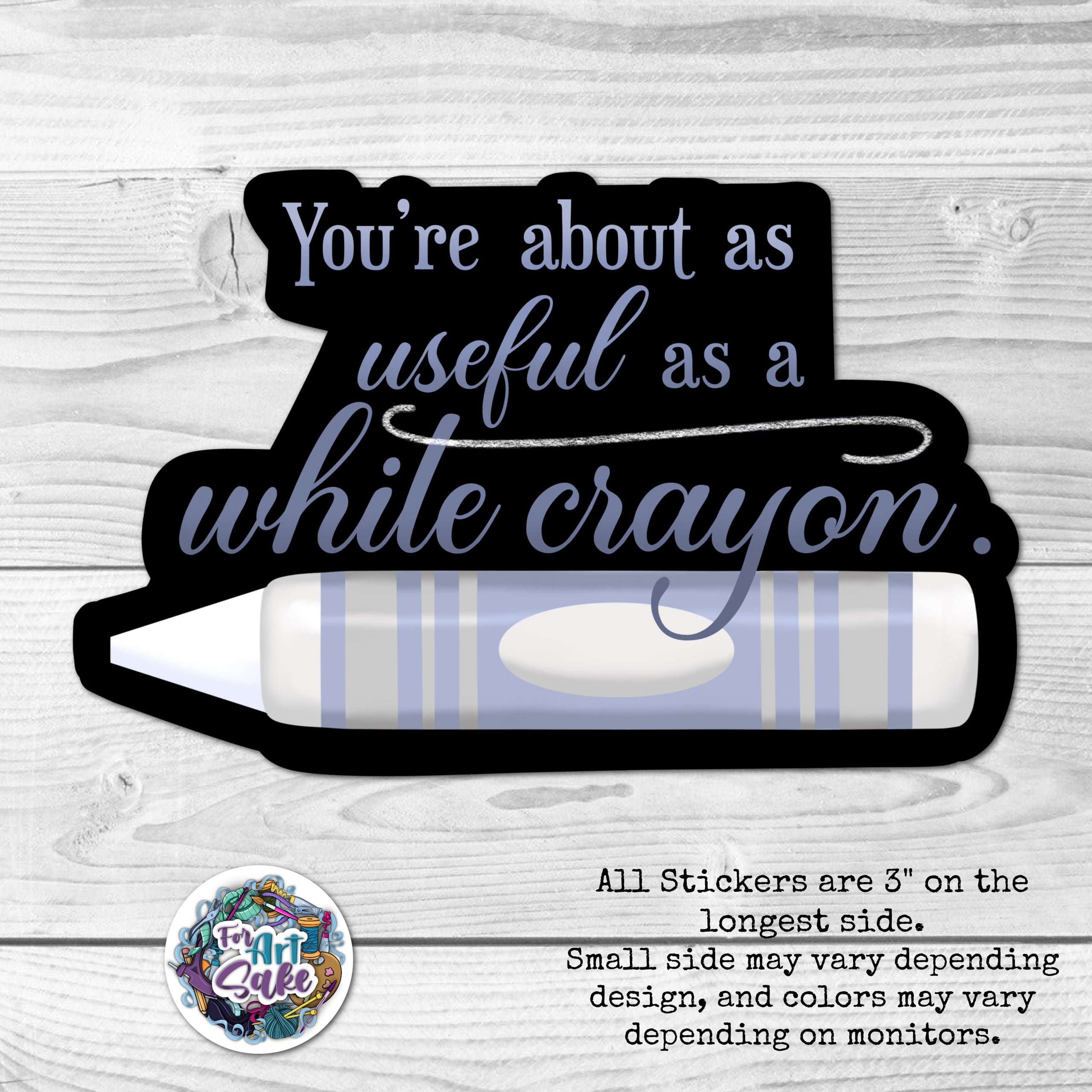 White Crayon Sticker | For Art Sake Stickers