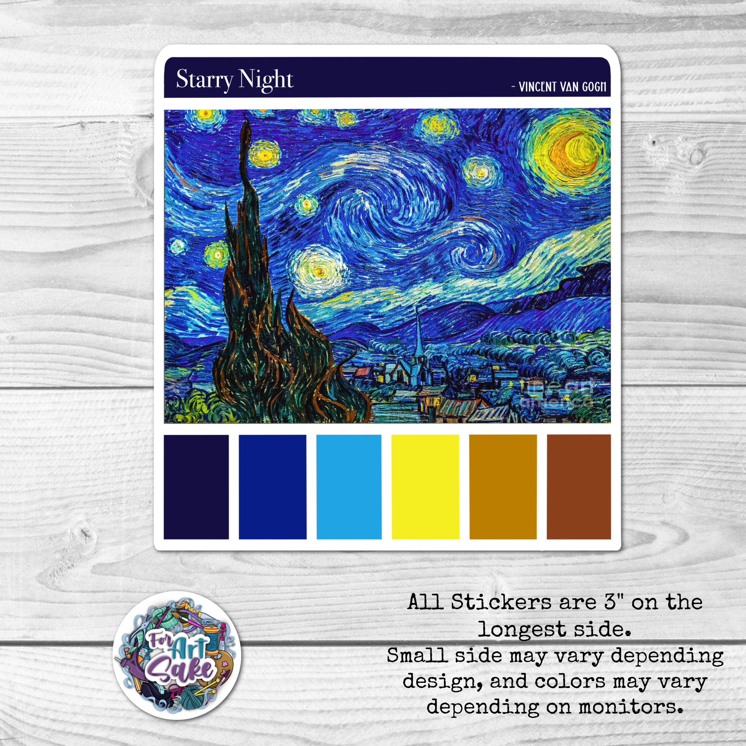 Starry Night Color Pallet: Sticker | For Art Sake Stickers
