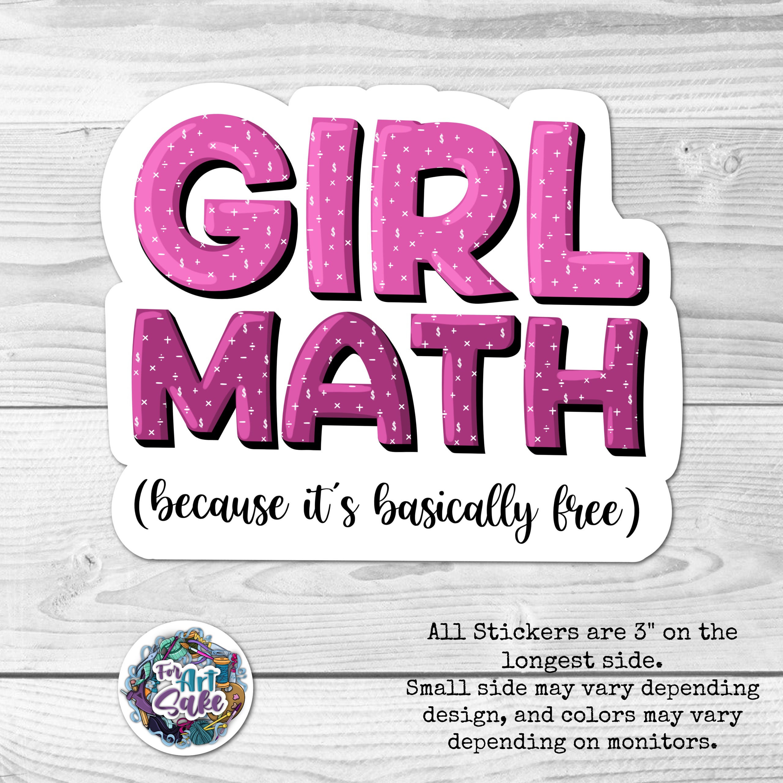 Girl Math Sticker | For Art Sake Stickers